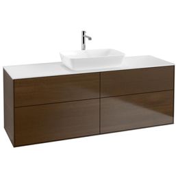 Villeroy & Boch Villeroy und Boch Finion Waschtischunterschrank G85100GN 160x60,3cm, Emotion, Abdeckplatte white matt, Walnut veneer