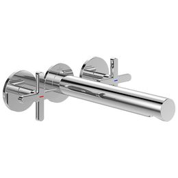 Villeroy & Boch Villeroy und Boch Loop + Friends Fertigmontageset TVZ10601200061 Unterputz-Dreiloch-Kreuzgriff-Waschtischarmatur, ohne Ablaufgarnitur, Wandmontage, chrom