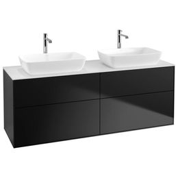 Villeroy & Boch Villeroy und Boch Finion Waschtischunterschrank G84100PD 160x60,3cm, Emotion, Abdeckplatte white matt, Black matt lacquer