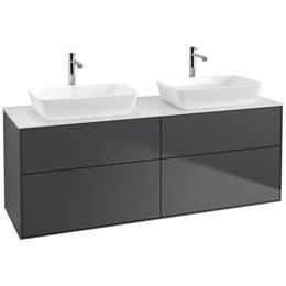 Villeroy & Boch Villeroy und Boch Finion Waschtischunterschrank F84100HG 160x60,3cm, Abdeckplatte white matt, Midnight Blue Matt Lacquer