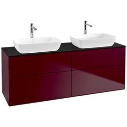 Villeroy & Boch Villeroy und Boch Finion Waschtischunterschrank F84200HB 160x60,3cm, Abdeckplatte black matt, Peony Matt