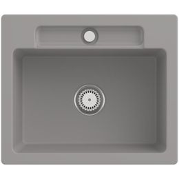 Villeroy & Boch Villeroy und Boch Siluet Sp&uuml;le 334601KD mit Ablaufgarnitur und Handbet&auml;tigung, Fossil