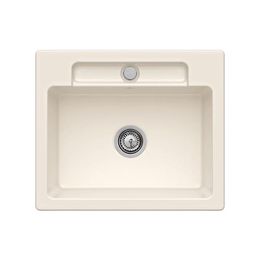 Villeroy & Boch Villeroy und Boch Siluet Fl&auml;chenb&uuml;ndige Sp&uuml;le 33462FKR mit Ablaufgarnitur und Exzenterbet&auml;tigung, Crema