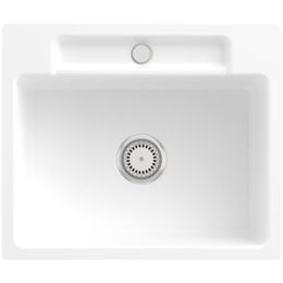Villeroy & Boch Villeroy und Boch Siluet Fl&auml;chenb&uuml;ndige Sp&uuml;le 33461FRW mit Ablaufgarnitur und Handbet&auml;tigung, Stone White