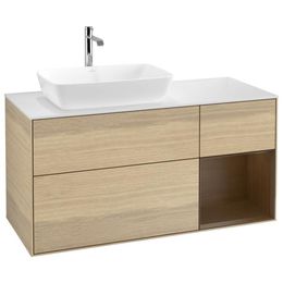 Villeroy & Boch Villeroy und Boch Finion Waschtischunterschrank G811GNPC 120cm, Abdeckplatte white matt, Emotion, Regale Walnut Veneer, Oak Veneer