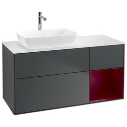 Villeroy & Boch Villeroy und Boch Finion Waschtischunterschrank G811HBHG 120cm, Abdeckplatte white matt, Emotion, Regale Peony matt lacquer, Midnight Blue Matt Lacquer