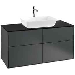 Villeroy & Boch Villeroy und Boch Finion Waschtischunterschrank F79200HG 120x60,3cm, Abdeckplatte black matt, Midnight Blue Matt Lacquer