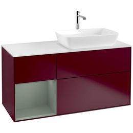 Villeroy & Boch Villeroy und Boch Finion Waschtischunterschrank F801GMHB 120cm, Abdeckplatte white matt, Regale Olive matt lacquer, Peony Matt