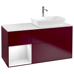 Villeroy & Boch Villeroy und Boch Finion Waschtischunterschrank G801GFHB 120cm, Abdeckplatte white matt, Emotion, Regale Glossy white lacquer, Peony Matt