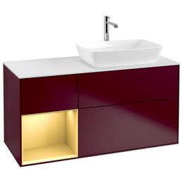 Villeroy & Boch Villeroy und Boch Finion Waschtischunterschrank G801HFHB 120cm, Abdeckplatte white matt, Emotion, Regale Gold matt lacquer, Peony Matt