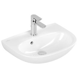 Villeroy & Boch Villeroy und Boch O.novo Waschtisch 43405001 50x38cm, oval, Hahnloch mit &Uuml;berlauf, wei&szlig;