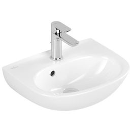 Villeroy & Boch Villeroy und Boch O.novo Waschtisch 434045R1 45x36cm, oval, Hahnloch mit &Uuml;berlauf, wei&szlig; C-plus