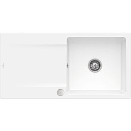Villeroy & Boch Villeroy und Boch Siluet Fl&auml;chenb&uuml;ndige Sp&uuml;le 33362FR1 mit Ablaufgarnitur und Excenterbet&auml;tigung, wei&szlig;