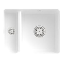 Villeroy & Boch Villeroy und Boch Unterbausp&uuml;le 675801RW mit Ablaufgarnitur und Handbet&auml;tigung, Stone White