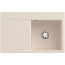 Villeroy & Boch Villeroy und Boch Subway Style 45 Flat Fl&auml;chenb&uuml;ndige Sp&uuml;le 33471FFU rechts, mit Ablaufgarnitur, Handbet&auml;tigung, ivory CeramicPlus, 78 x 51 cm