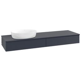 Villeroy & Boch Villeroy und Boch Antao Waschtisch-Unterschrank L15110HG mit Beleuchtung mit Struktur, 160x19x50cm, Waschbeckenplattenfarbe Lack, midnight blue matt lacquer
