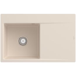 Villeroy & Boch Villeroy und Boch Subway Style 45 Flat Fl&auml;chenb&uuml;ndige Sp&uuml;le 33481FFU links, mit Ablaufgarnitur, Handbet&auml;tigung, ivory CeramicPlus, 78 x 51 cm