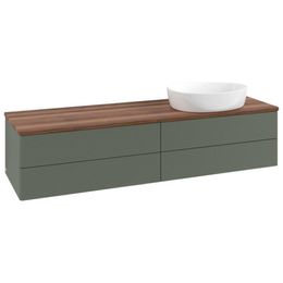 Villeroy & Boch Villeroy und Boch Antao Waschtisch-Unterschrank L27112HL 160x36x50cm, Waschbeckenplattenfarbe warm walnut, leaf green matt lacquer