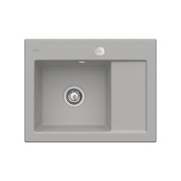 Villeroy & Boch Villeroy & Boch Subway 45 Compact Einbausp&uuml;le 331202KD links, mit Ablaufgarnitur und Exzenterbet&auml;tigung, 650 x 510 mm, Fossil