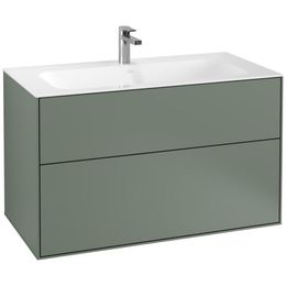 Villeroy & Boch Villeroy und Boch Finion Waschtischunterschrank G02000GM 99,6x59,1x49,8cm, Olive Matt Lacquer, mit Wandbeleuchtung