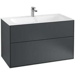 Villeroy & Boch Villeroy und Boch Finion Waschtischunterschrank G02000HG 99,6x59,1x49,8cm, Midnight Blue Matt Lacquer, mit Wandbeleuchtung