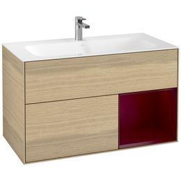 Villeroy & Boch Villeroy und Boch Finion Waschtischunterschrank F040HBPC 99,6x59,1x49,8cm, Regal rechts Peony, Oak Veneer