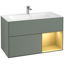 Villeroy & Boch Villeroy und Boch Finion Waschtischunterschrank F040HFGM 99,6x59,1x49,8cm, Regal rechts Gold matt, Olive Matt Lacquer