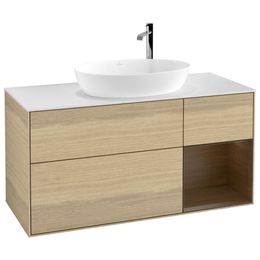 Villeroy & Boch Villeroy und Boch Finion Waschtischunterschrank G951GNPC 120cm, Abdeckplatte white matt, Emotion, Regale Walnut Veneer, Oak Veneer