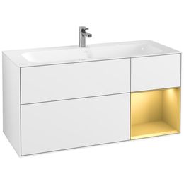 Villeroy & Boch Villeroy und Boch Finion Waschtischunterschrank F070HFGF 119,6x59,1cm, Regal rechts Gold matt, Glossy white lacquer
