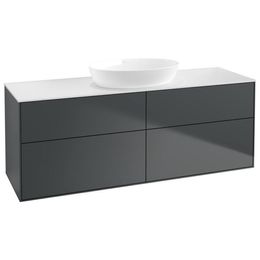 Villeroy & Boch Villeroy und Boch Finion Waschtischunterschrank FA9100HG 160x60,3cm, Abdeckplatte white matt, Midnight Blue Matt Lacquer