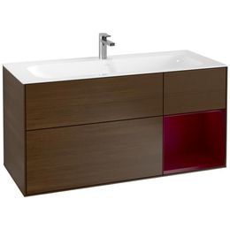 Villeroy & Boch Villeroy und Boch Finion Waschtischunterschrank F070HBGN 119,6x59,1cm, Regal rechts Peony, Walnut veneer