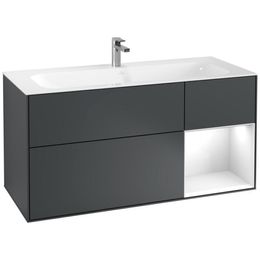 Villeroy & Boch Villeroy und Boch Finion Waschtischunterschrank F070GFHG 119,6x59,1cm, Regal rechts Glossy white lacquer, Midnight Blue Matt Lacquer