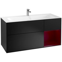 Villeroy & Boch Villeroy und Boch Finion Waschtischunterschrank F070HBPD 119,6x59,1cm, Regal rechts Peony, Black matt lacquer