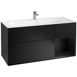 Villeroy & Boch Villeroy und Boch Finion Waschtischunterschrank F070PDPD 119,6x59,1cm, Regal rechts Black matt lacquer, Black matt lacquer
