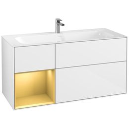 Villeroy & Boch Villeroy und Boch Finion Waschtischunterschrank F060HFGF 119,6x59,1cm, Regal links Gold matt, Glossy white lacquer