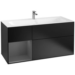 Villeroy & Boch Villeroy und Boch Finion Waschtischunterschrank F060GKPD 119,6x59,1cm, Regal links Anthracite matt, Black matt lacquer