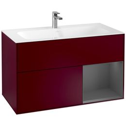 Villeroy & Boch Villeroy und Boch Finion Waschtischunterschrank G040GKHB 99,6x59,1cm, Emotion, Regal rechts Anthracite matt, Peony Matt