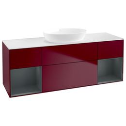 Villeroy & Boch Villeroy und Boch Finion Waschtischunterschrank FD01HGHB 120cm, Abdeckplatte white matt, Regale Midnight matt lacquer, Peony Matt