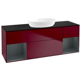 Villeroy & Boch Villeroy und Boch Finion Waschtischunterschrank GD02HGHB 120cm, Abdeckplatte black matt, Emotion, Regale Midnight matt lacquer, Peony Matt