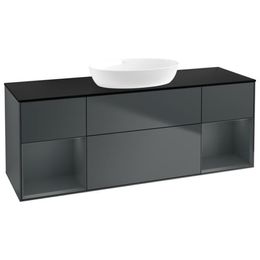 Villeroy & Boch Villeroy und Boch Finion Waschtischunterschrank GD02HGHG 120cm, Abdeckplatte black matt, Emotion, Regale Midnight matt lacquer, Midnight Blue Matt Lacquer