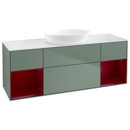 Villeroy & Boch Villeroy und Boch Finion Waschtischunterschrank GD01HBGM 120cm, Abdeckplatte white matt, Emotion, Regale Peony matt lacquer, Olive Matt Lacquer