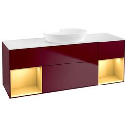 Villeroy & Boch Villeroy und Boch Finion Waschtischunterschrank GD01HFHB 120cm, Abdeckplatte white matt, Emotion, Regale Gold matt lacquer, Peony Matt