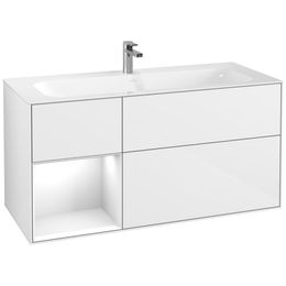 Villeroy & Boch Villeroy und Boch Finion Waschtischunterschrank G060GFGF 119,6x59,1cm, Emotion, Regal links Glossy white lacquer, Glossy white lacquer