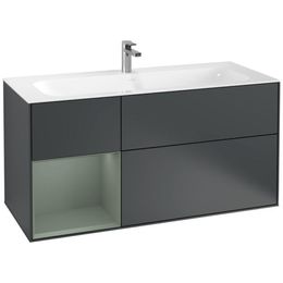 Villeroy & Boch Villeroy und Boch Finion Waschtischunterschrank G060GMHG 119,6x59,1cm, Emotion, Regal links Olive Matt Lacquer, Midnight Blue Matt Lacquer