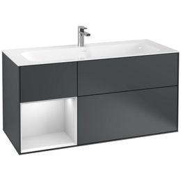 Villeroy & Boch Villeroy und Boch Finion Waschtischunterschrank G060MTHG 119,6x59,1cm, Emotion, Regal links White matt lacquer, Midnight Blue Matt Lacquer