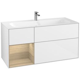 Villeroy & Boch Villeroy und Boch Finion Waschtischunterschrank G060PCGF 119,6x59,1cm, Emotion, Regal links Oak Veneer, Glossy white lacquer