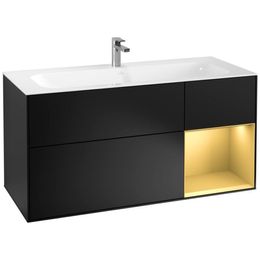 Villeroy & Boch Villeroy und Boch Finion Waschtischunterschrank G070HFPD 119,6x59,1cm, Emotion, Regal rechts Gold matt, Black matt lacquer