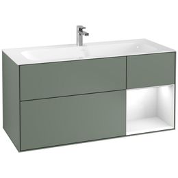 Villeroy & Boch Villeroy und Boch Finion Waschtischunterschrank G070GFGM 119,6x59,1cm, Emotion, Regal rechts Glossy white lacquer, Olive Matt Lacquer