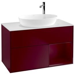 Villeroy & Boch Villeroy und Boch Finion Waschtischunterschrank G901HBHB 100cm, Abdeckplatte white matt, Emotion, Regale Peony matt lacquer, Peony Matt
