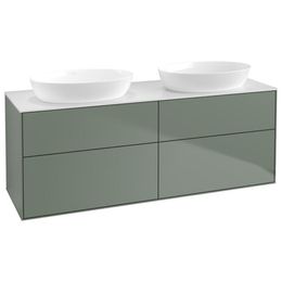 Villeroy & Boch Villeroy und Boch Finion Waschtischunterschrank GA8100GM 160x60,3cm, Emotion, Abdeckplatte white matt, Olive Matt Lacquer